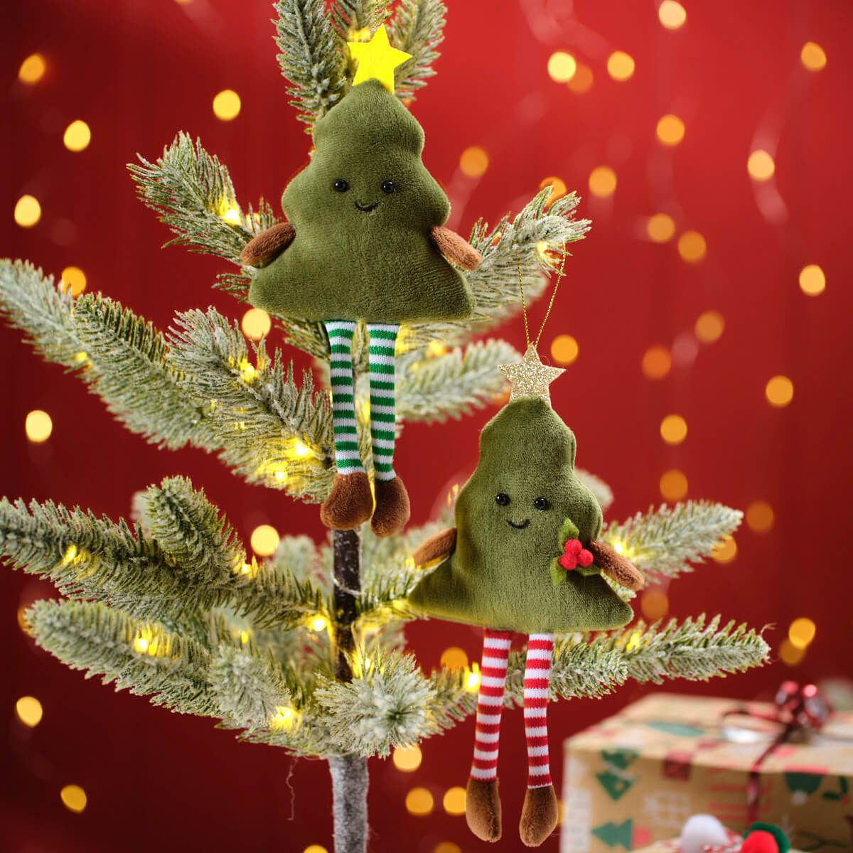 Jingle and Joy Christmas Tree Hanger with Striped Legs – Dalscone Farm