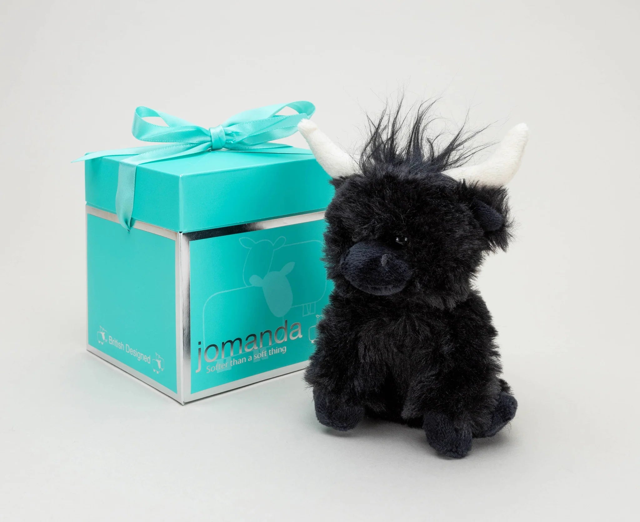 Jomanda Mini Longhorn Black Cow Plush in Box – Dalscone Farm
