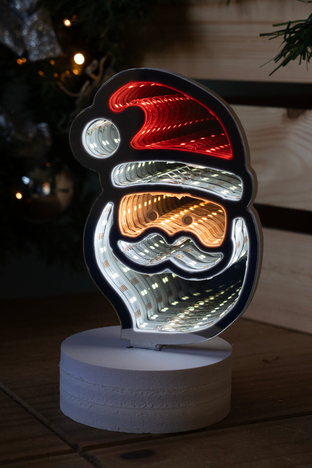 Mini Infinity Mirror Santa Head Decoration – Dalscone Farm